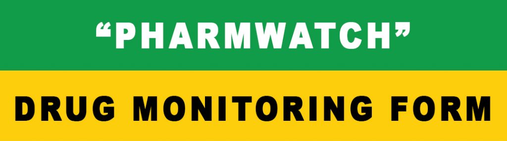 Pharmawatch Drug Monitoring Form – Ministry of Health & Wellness, Jamaica